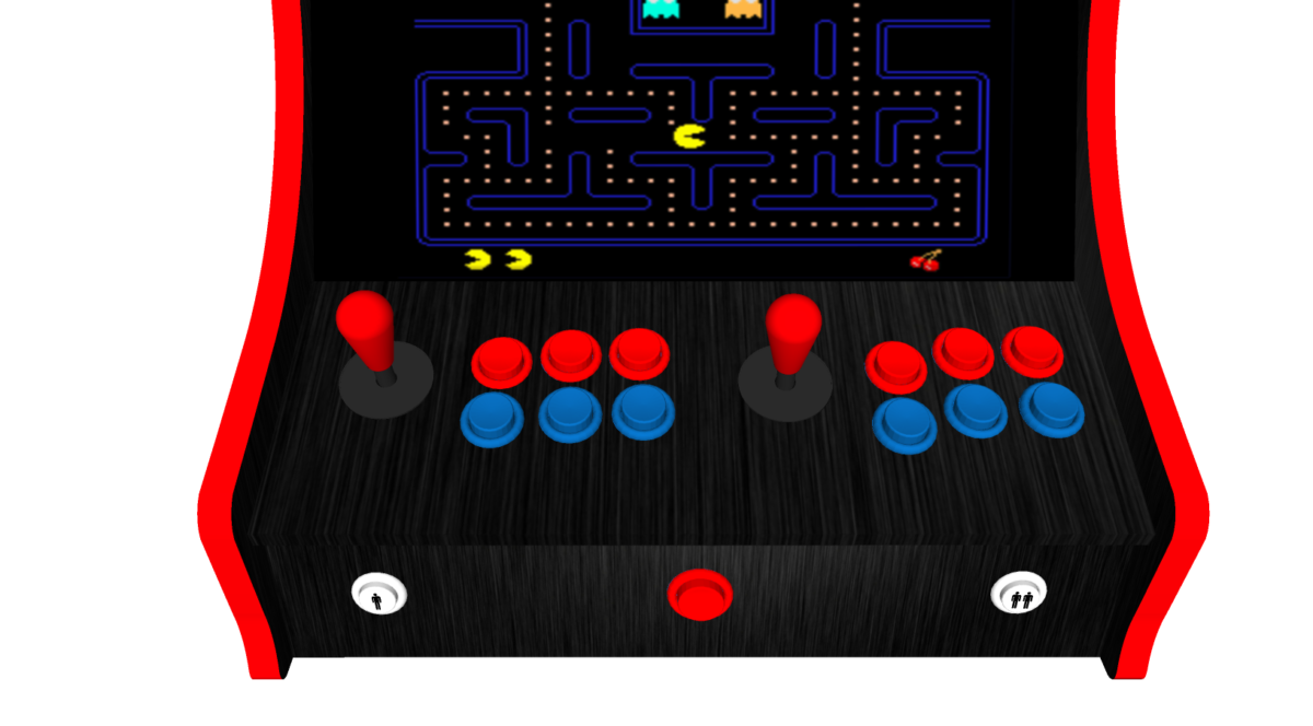 3000 Games, Retro Bartop Arcade Machine All Black Red Trim - arcadecity