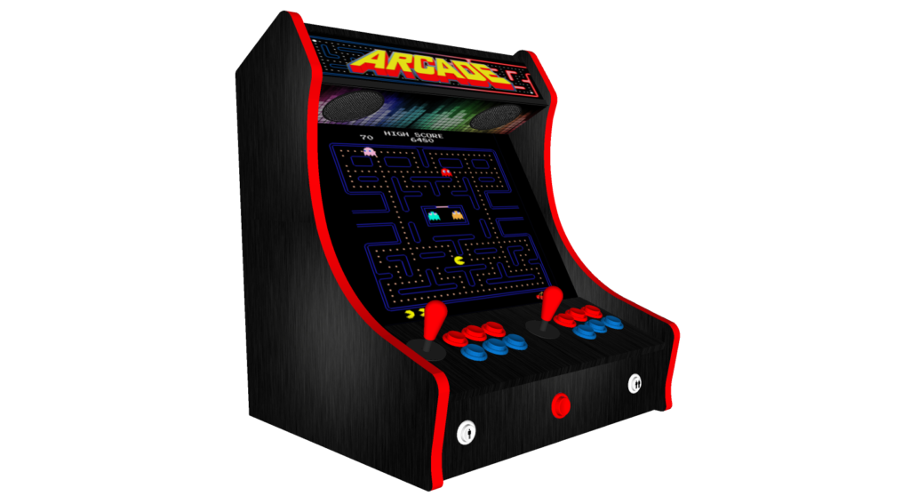 3000 Games, Retro Bartop Arcade Machine All Black Red Trim - arcadecity