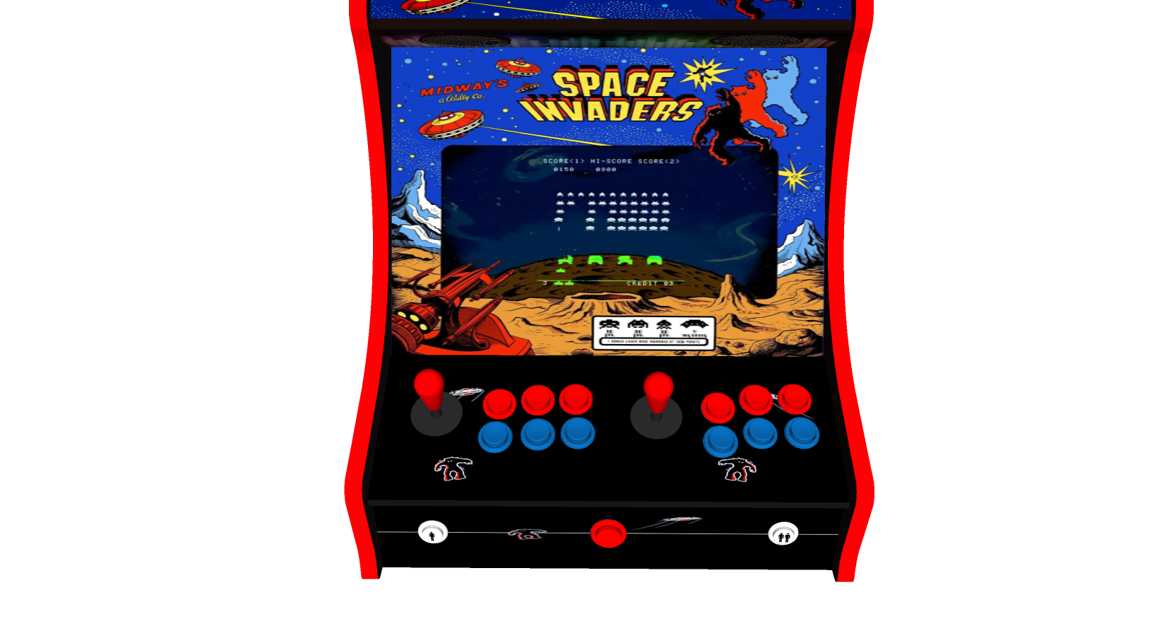 Retro Bartop Arcade Machine, 520 Games, Space Invaders Theme - arcadecity