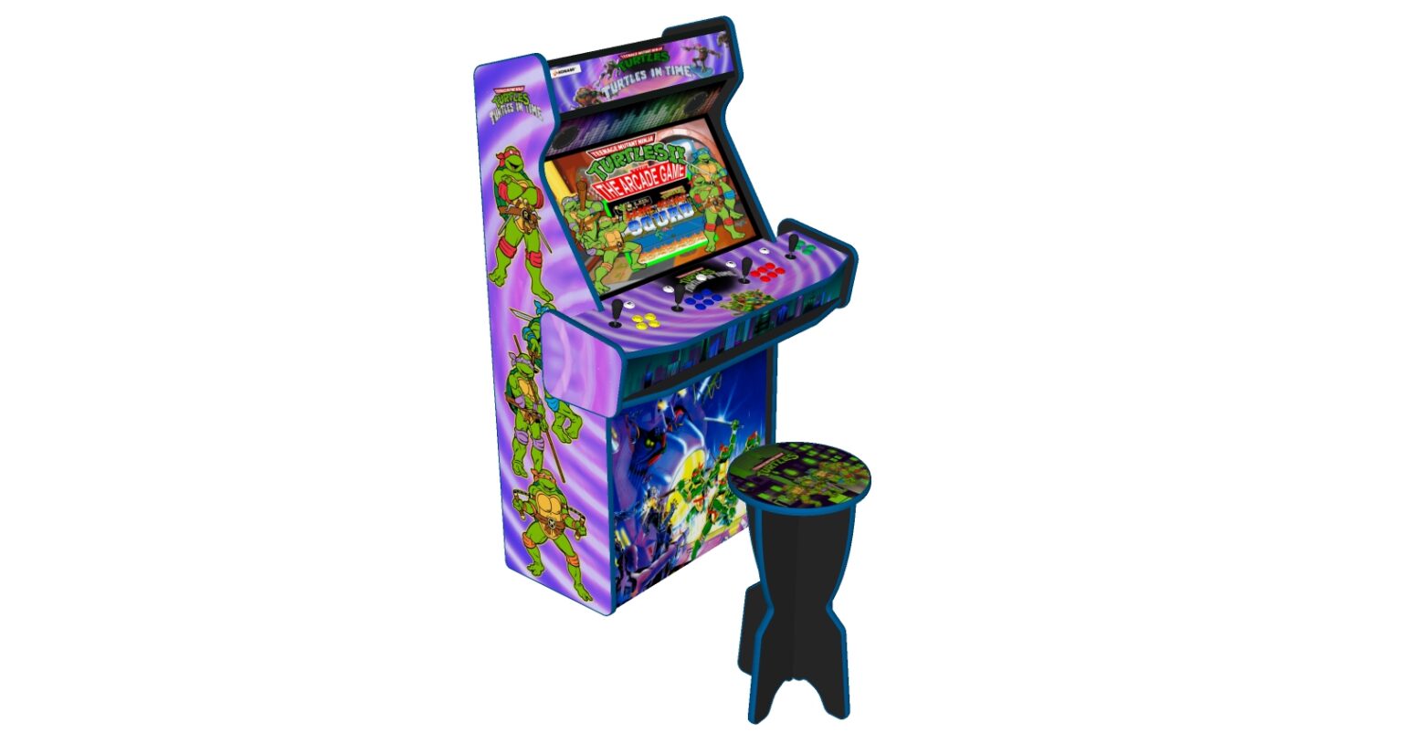Teenage Mutant Ninja Turtles In Time TMNT, 4 Player Upright Arcade, 32 ...