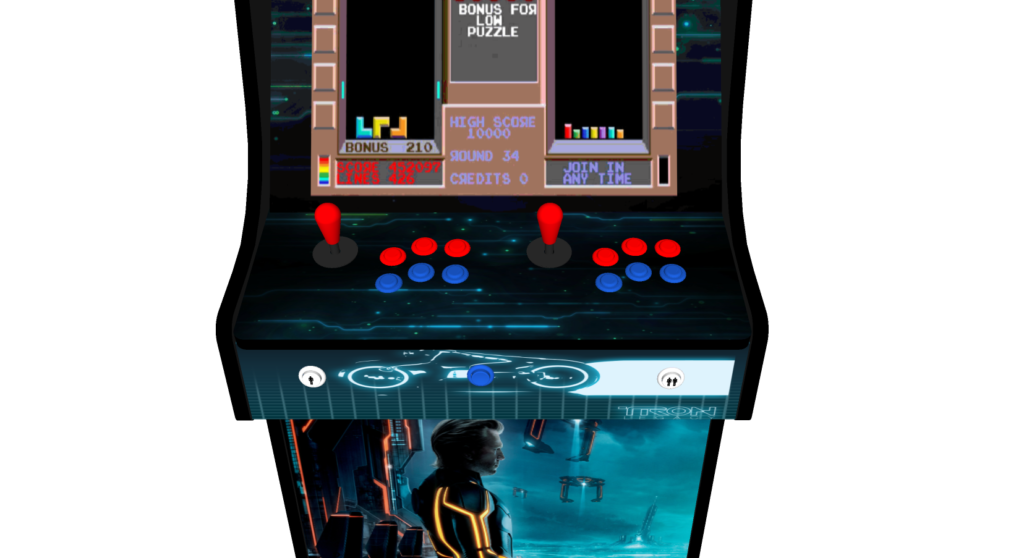 Upright Arcade Machine, 3000 Games, TRON Theme, 120w Subwoofer - arcadecity
