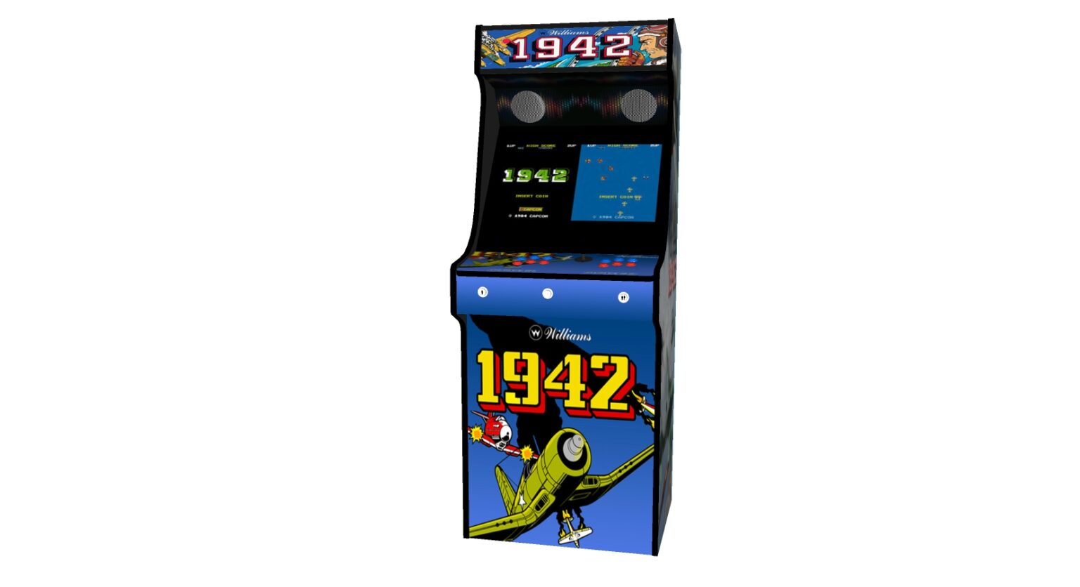 1942, Upright Arcade Cabinet, 3000 Games, 120w subwoofer, 24 inch ...