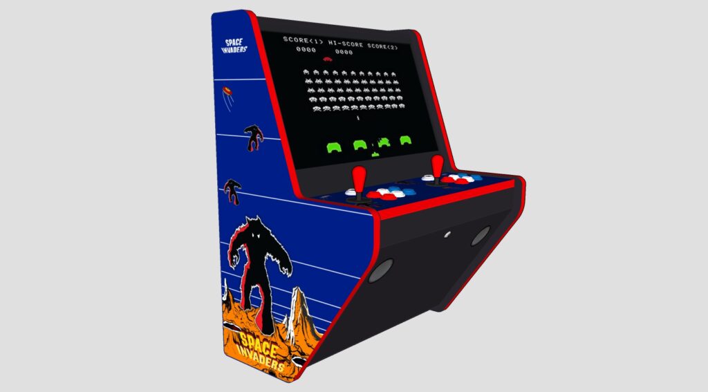 Wall Hung Arcade Machine, 3000 Games Space Invaders Theme - arcadecity