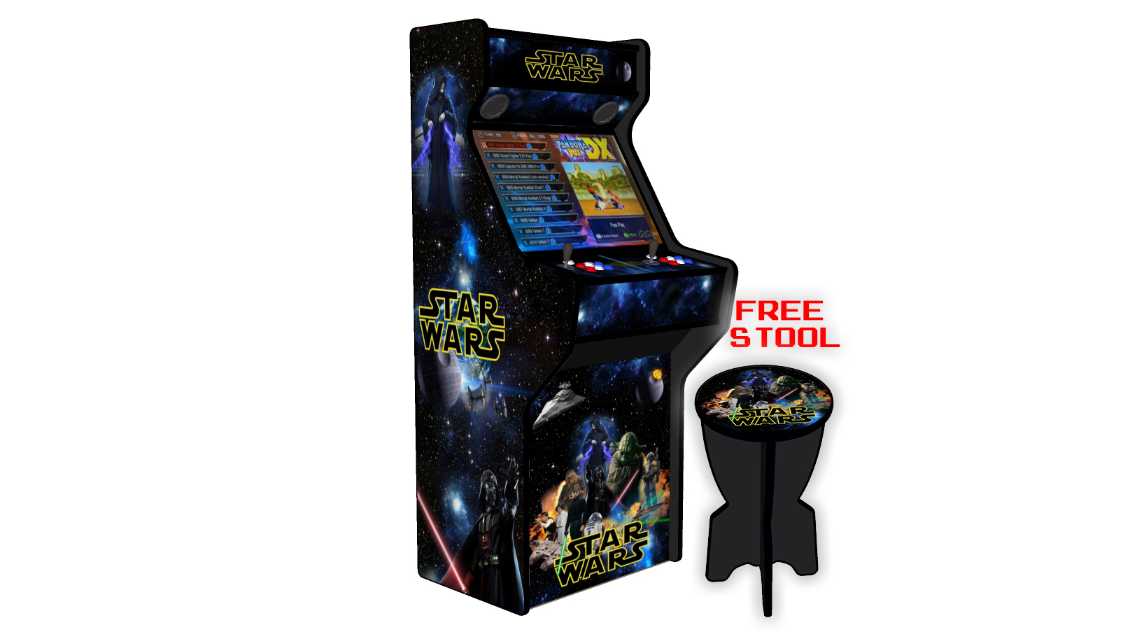 Star Wars Arcade Machine, 3000 Games, 27 inch screen, 100w Subwoofer ...
