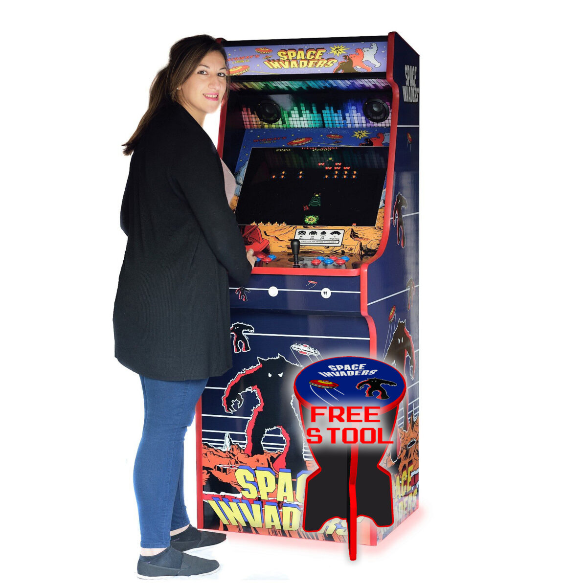 Space Invaders, Upright Arcade Cabinet, 3000 Games, 120w subwoofer, 24 ...