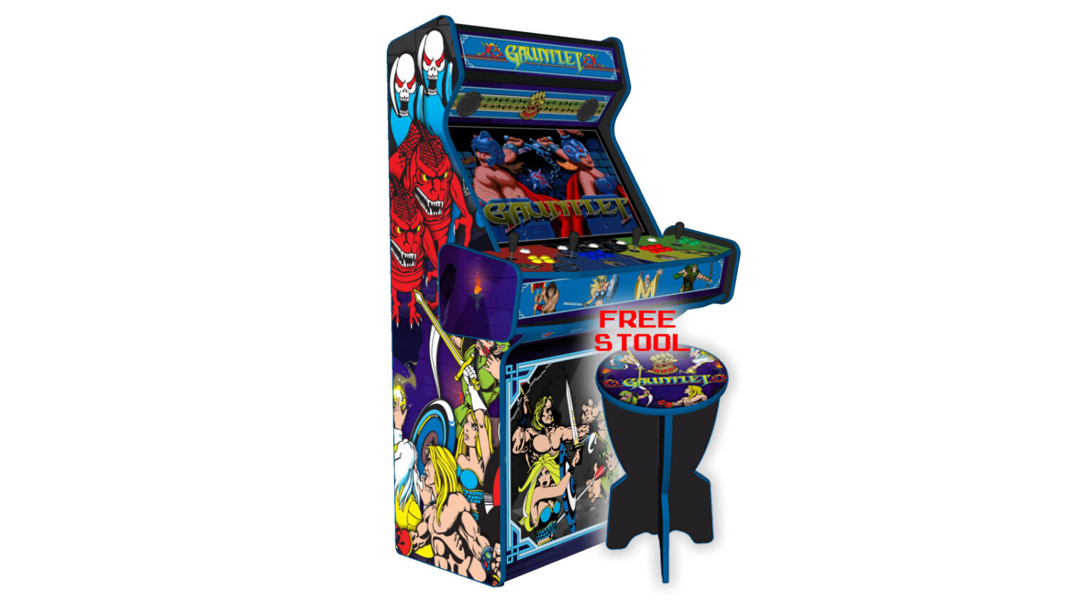 Gauntlet Upright 4 Player Arcade Machine, 32" screen, 120w sub, 5000 ...