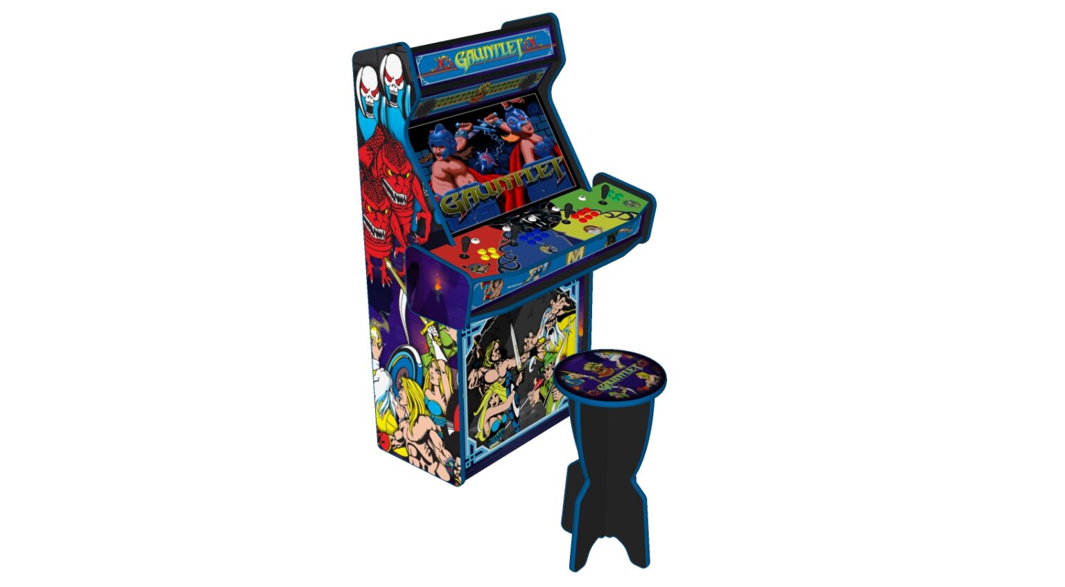 Gauntlet Upright 4 Player Arcade Machine, 32" screen, 120w sub, 5000 ...