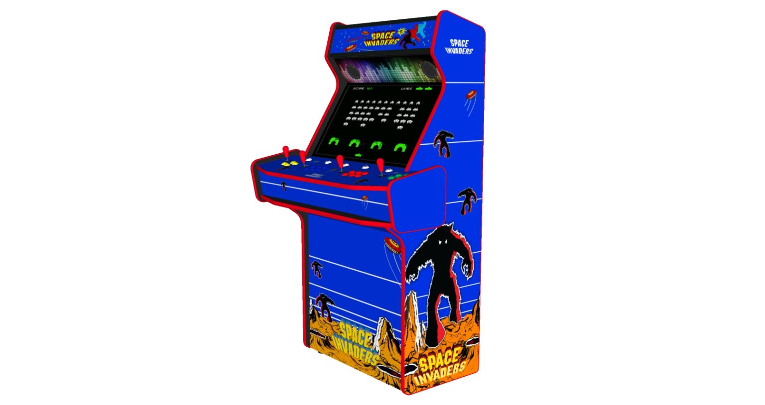 Space Invaders Upright 4 Player Arcade Machine, 32" screen, 120w sub ...