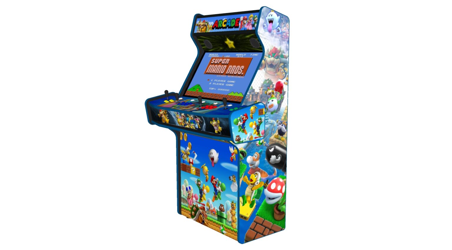 Super Mario Brothers 4 Player Arcade Machine, 32" screen, 120w sub ...