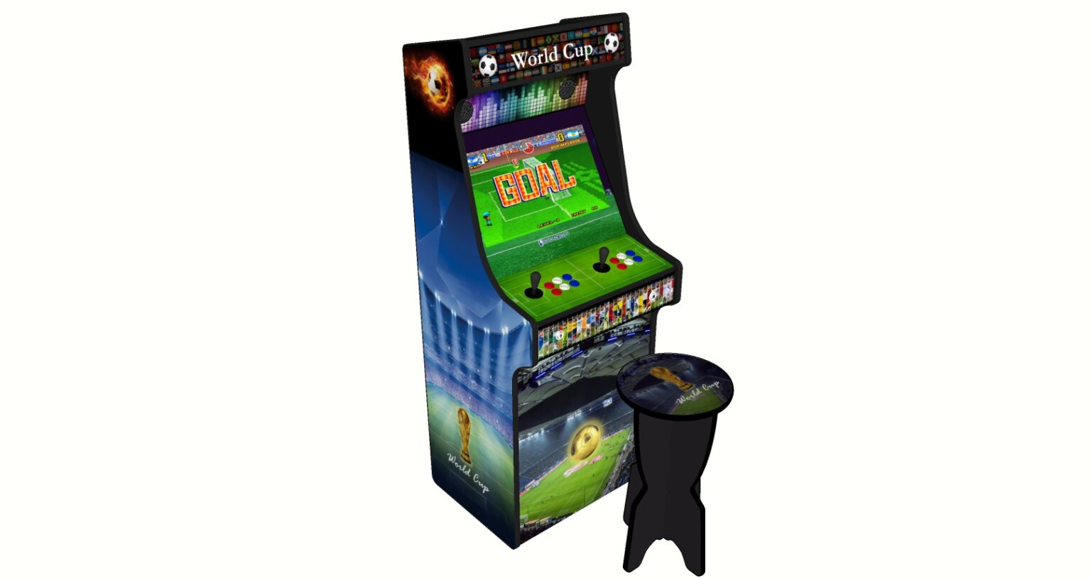 Football World Cup, Upright Arcade Machine, 3000 Games, 120w subwoofer ...